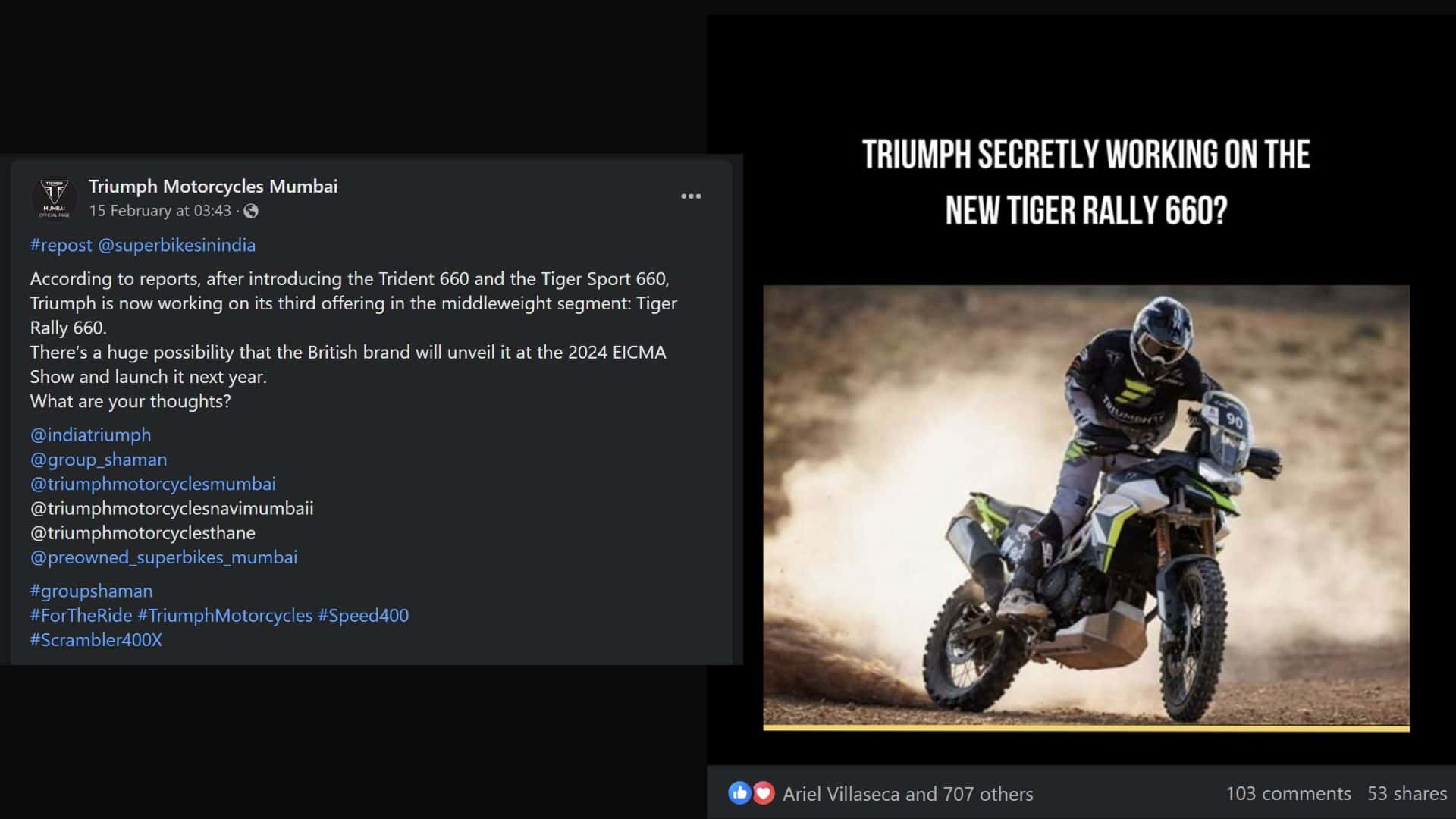 Is Triumph Working On An Upcoming Tiger Rally 660?