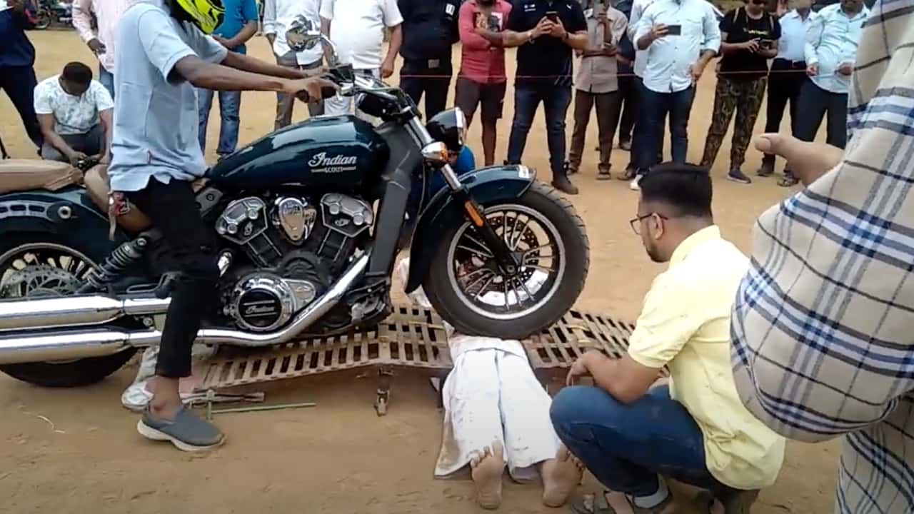 Watch This Dude Get Run Over By 376 Motorcycles And Set A World Record