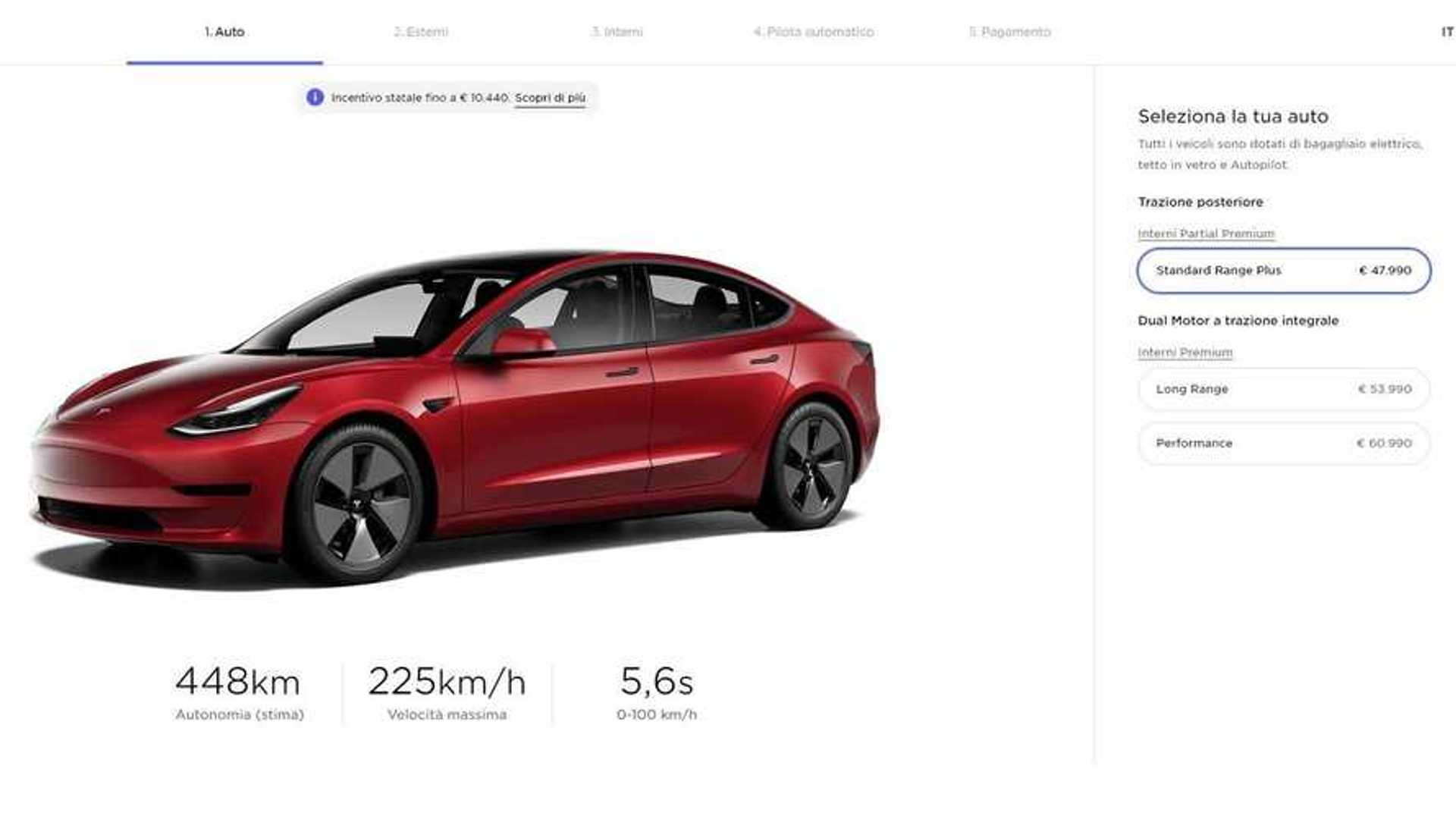 Tesla taglia i prezzi della Model 3: anche la Performance con l'ecobonus