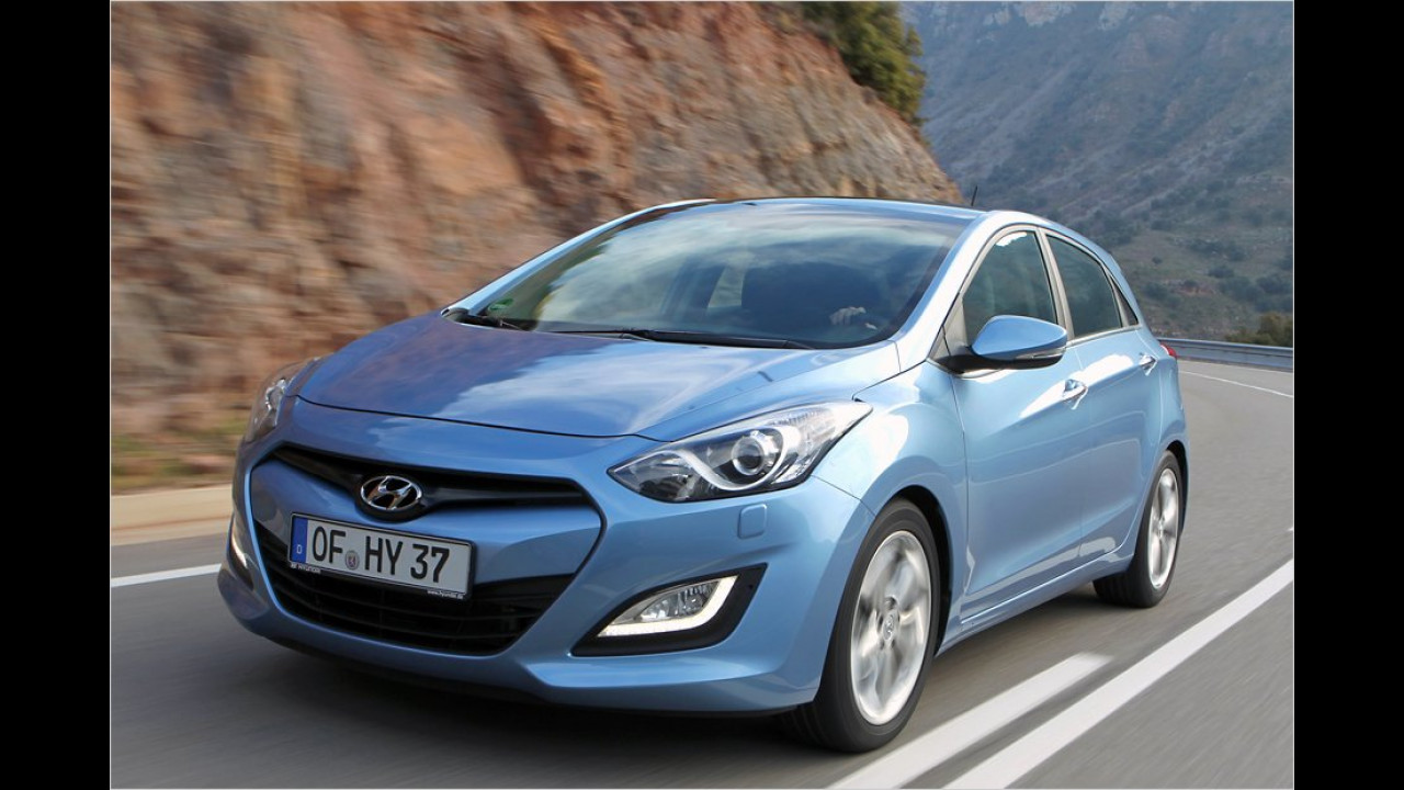 VW Golf, Mercedes A-Klasse und Hyundai i30 im Vergleich