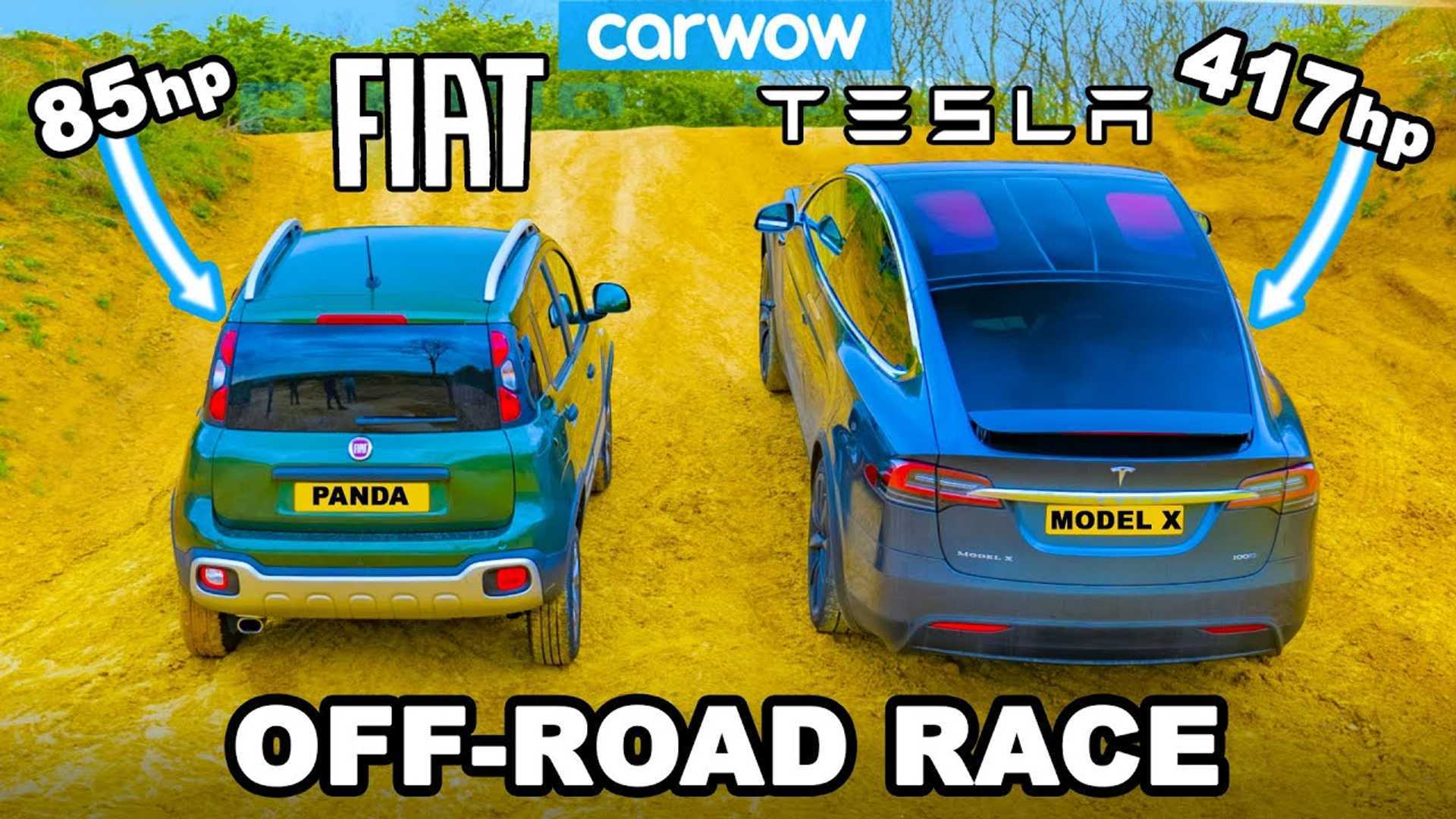 Tesla Model X Beaten By Fiat Panda Cross In Off-Road Challenge