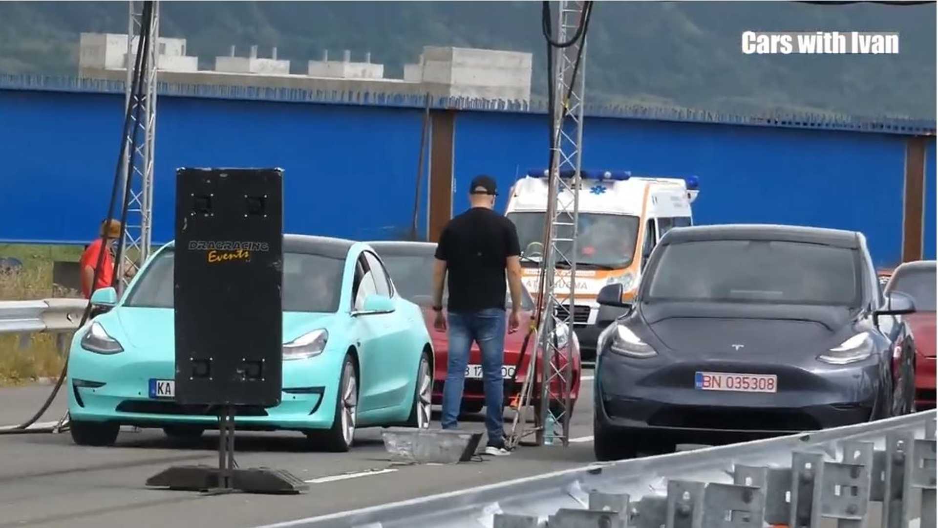 Watch Tesla Model Y Performance Vs Model 3 Performance In Sibling Drag Race