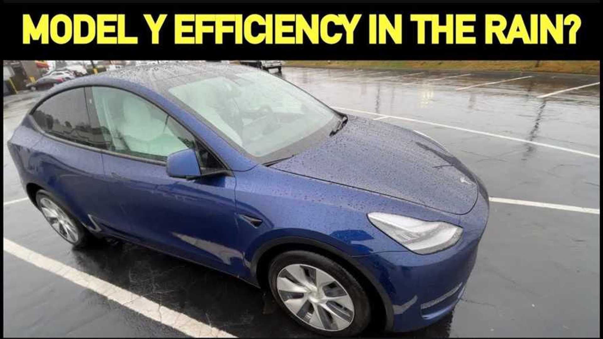 Testing Tesla Model Y City Street Efficiency In The Rain