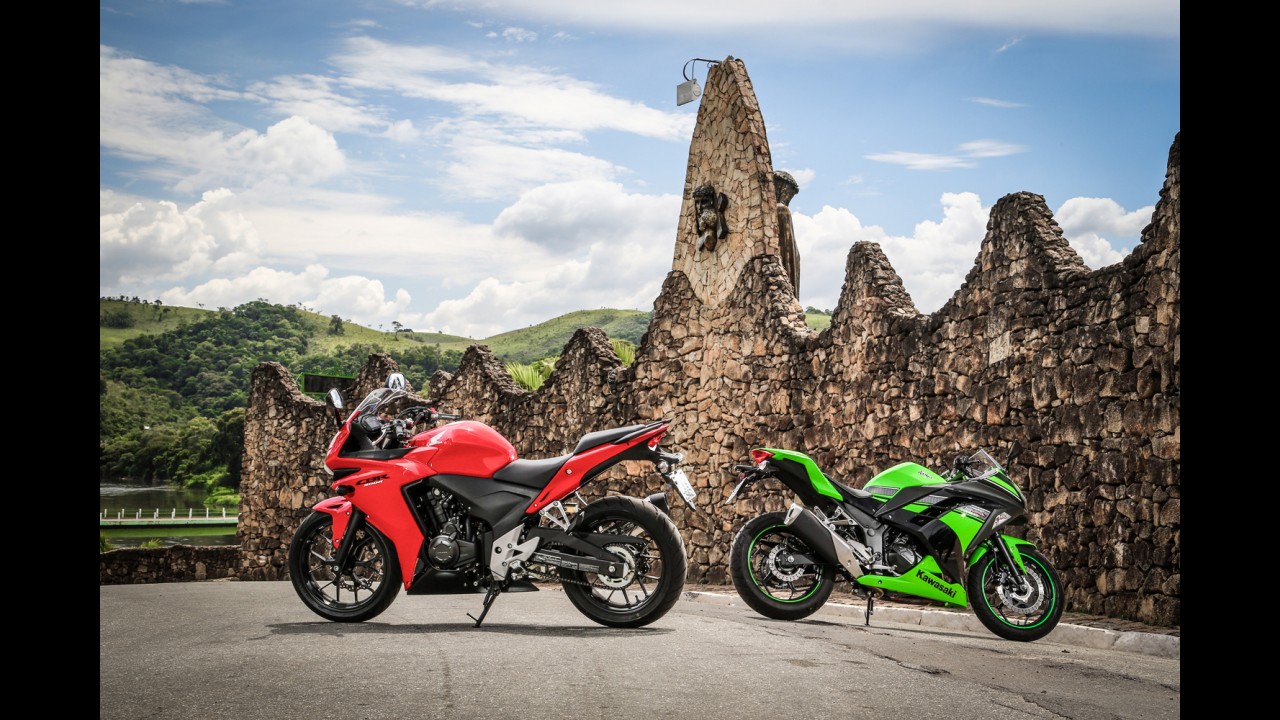 Avaliação: Honda CBR 500R e Kawasaki Ninja 300 em "caçadores de emoção"
