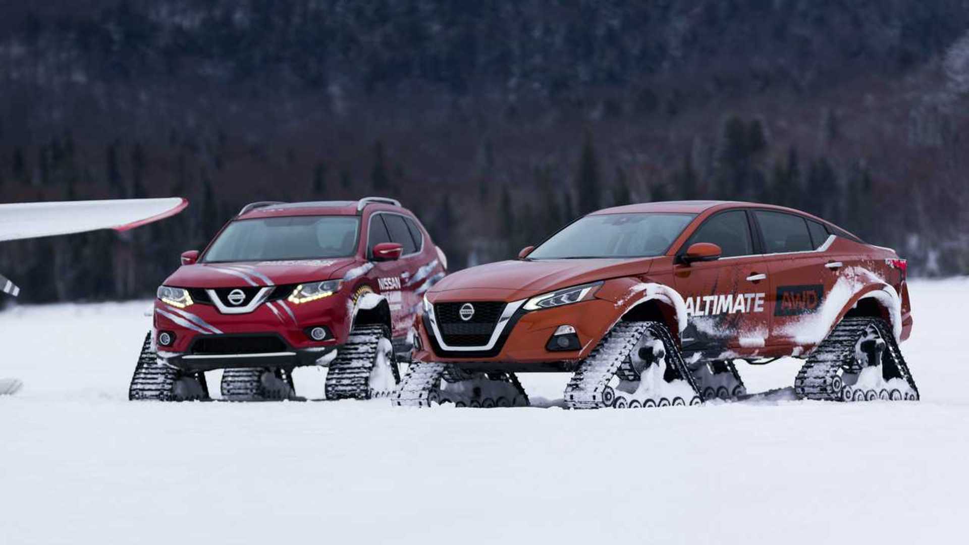 Nissan apresenta sedã off-road extremo com esteiras no lugar das rodas