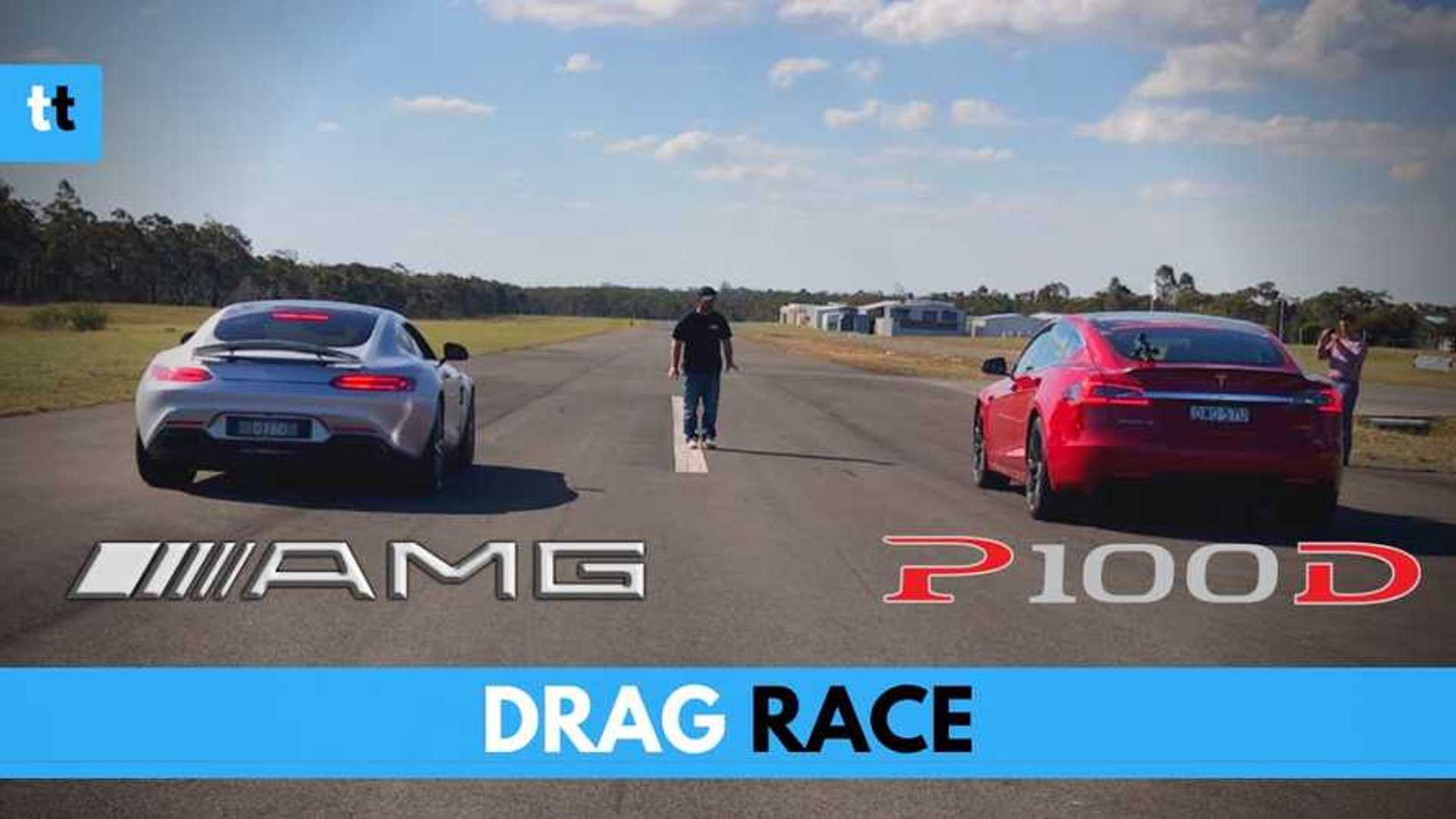 Watch Tesla Model S P100D Race Mercedes-AMG GT S