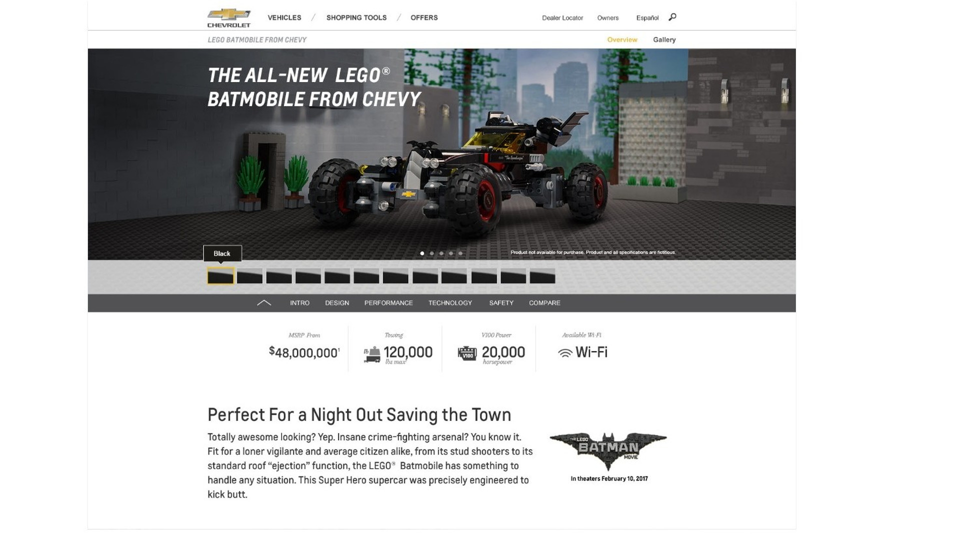 Chevrolet constrói Batmóvel em tamanho real com Lego