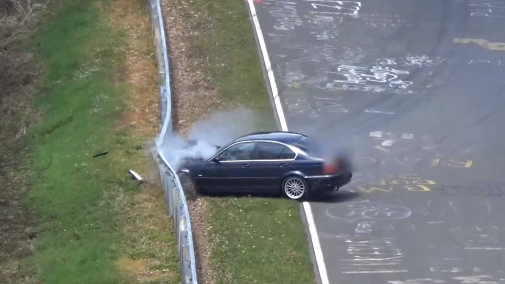 Why Oil Spills are Bad: BMW Crashes Hard on Nurburgring