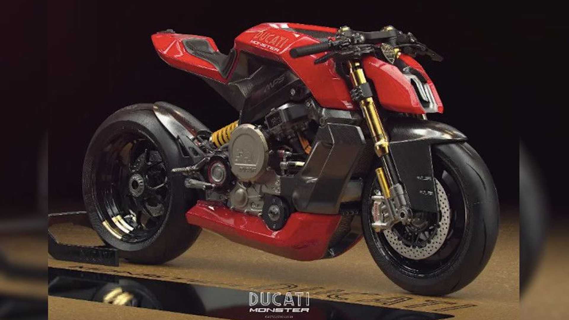 Digital Artist Imagines Electric Ducati Monster Based On The V21L