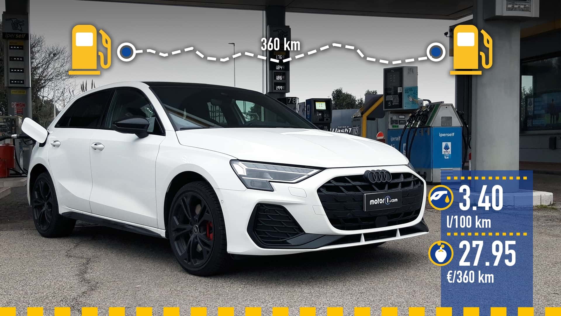 Audi A3 ibrida plug-in (2025), la prova dei consumi reali