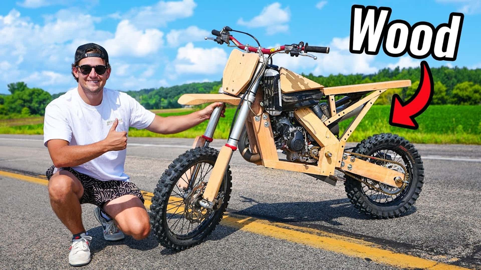 These YouTubers Made a Working Wooden Motorcycle, It Of Course Snapped ...