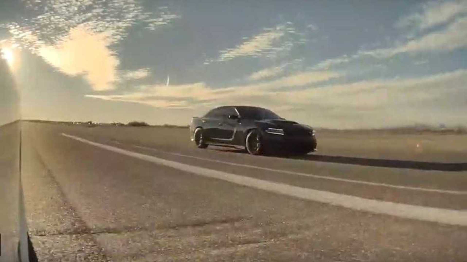Watch Tesla Model 3 Performance Race Charger Hellcat In 1/2-Mile