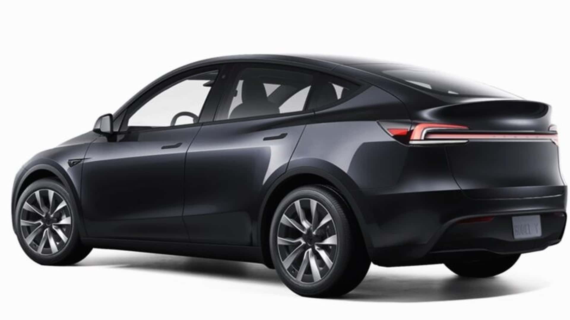 The new Tesla Model Y will feature an LED light bar