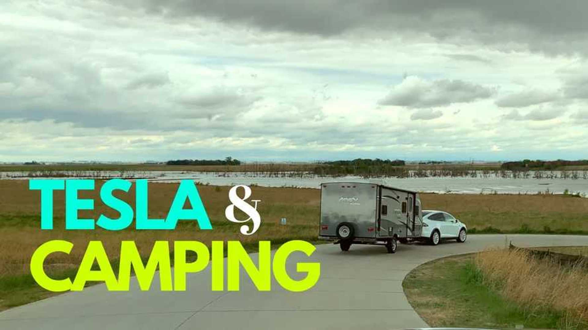 First Camping Trip With The Tesla Model X Towing A Camper