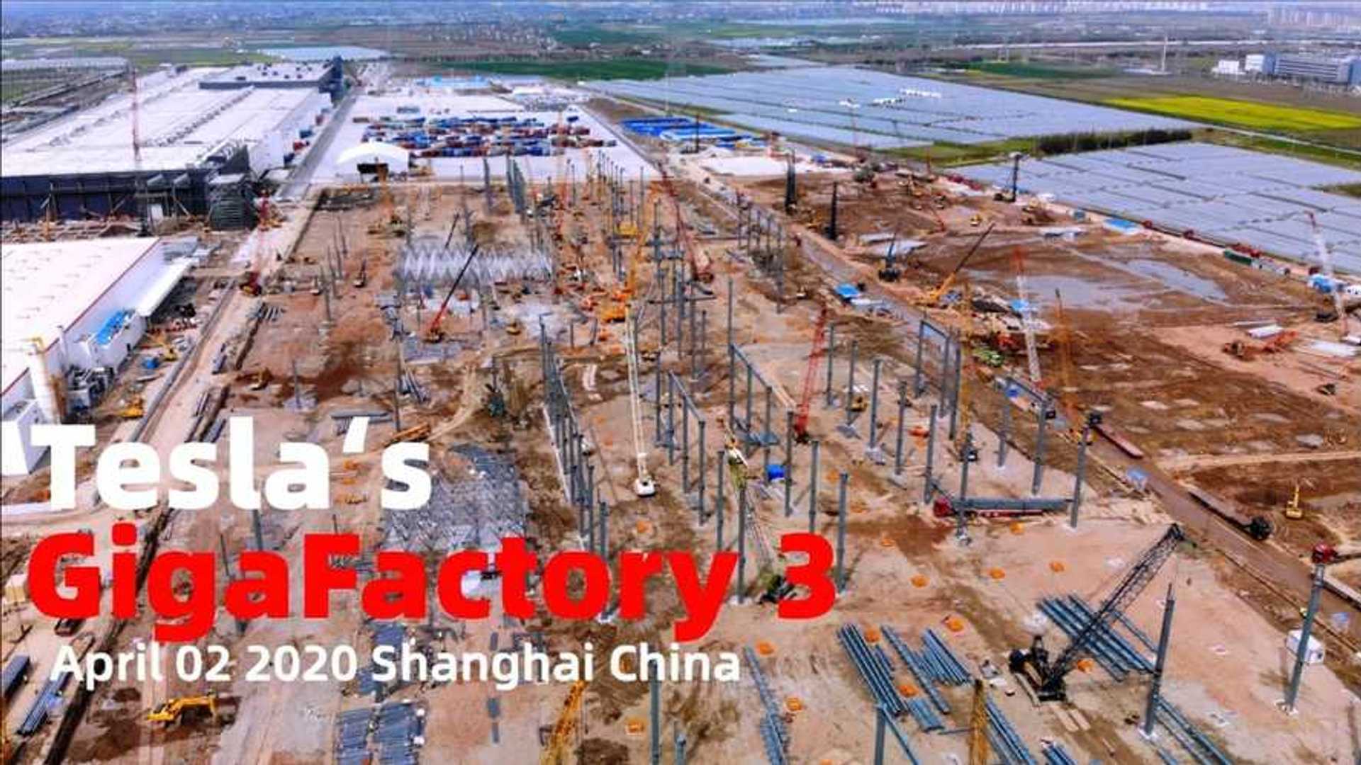 Tesla Gigafactory 3 Construction Progress Through April 3, 2020: Video