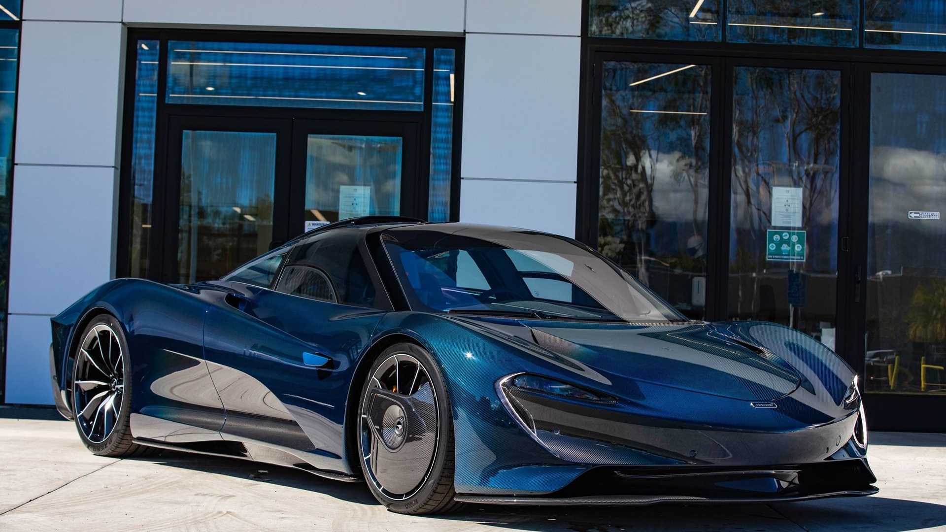 Insane Blue Carbon McLaren Speedtail Delivered By McLaren Newport Beach