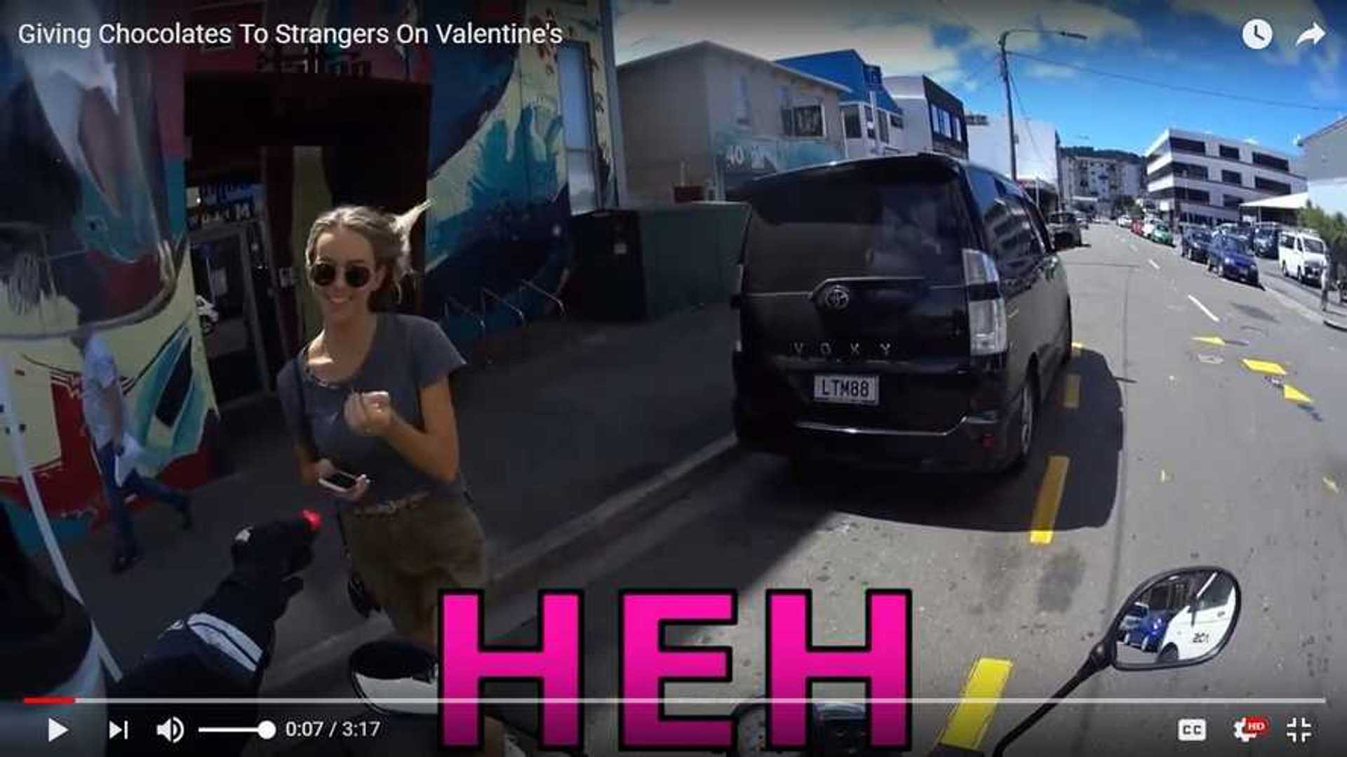 Valentine's Day Cheer From A Motorcycle