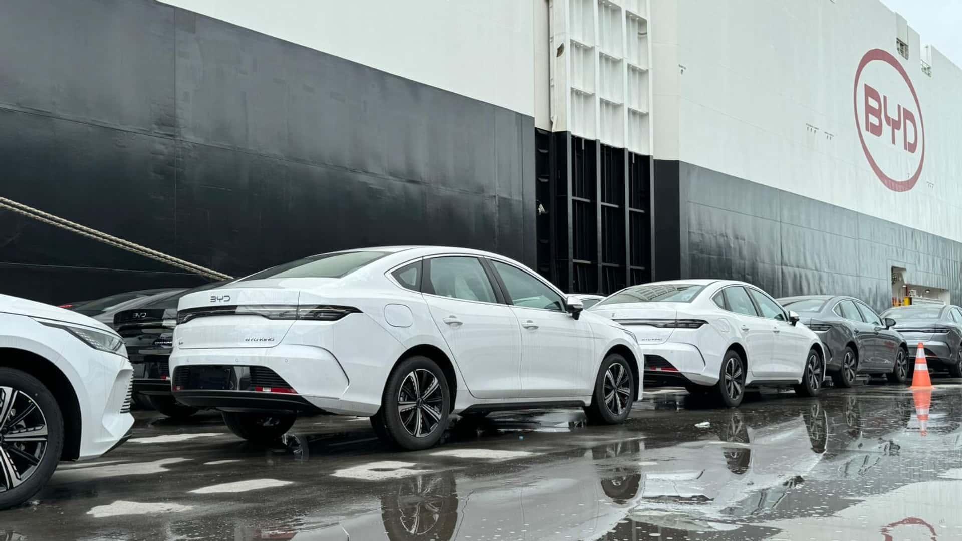 Navio da BYD chega ao Brasil com 5 mil carros elétricos e híbridos