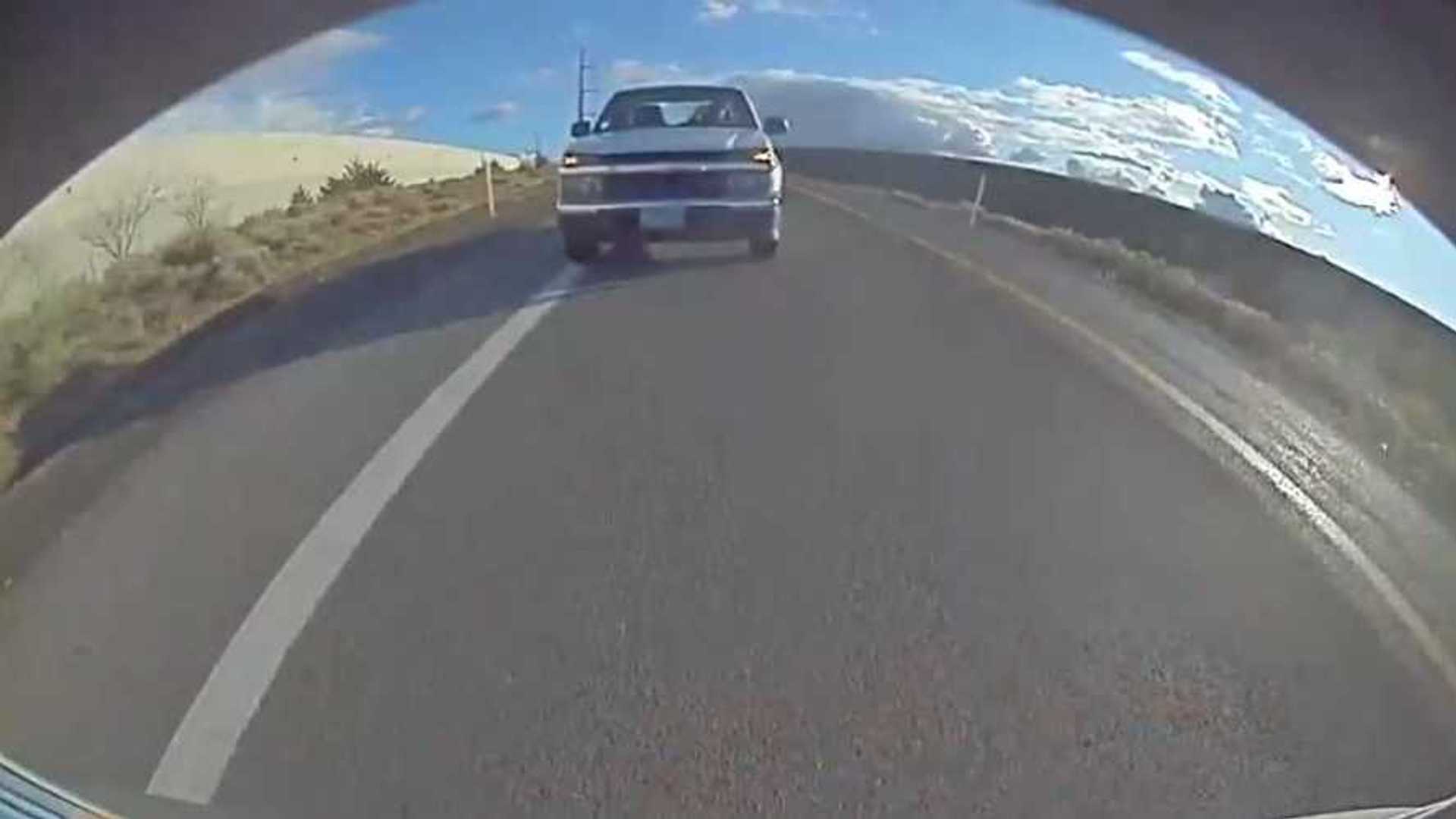 Watch Pickup Truck Try To Run Tesla Model 3 Off The Road, Then Chase It