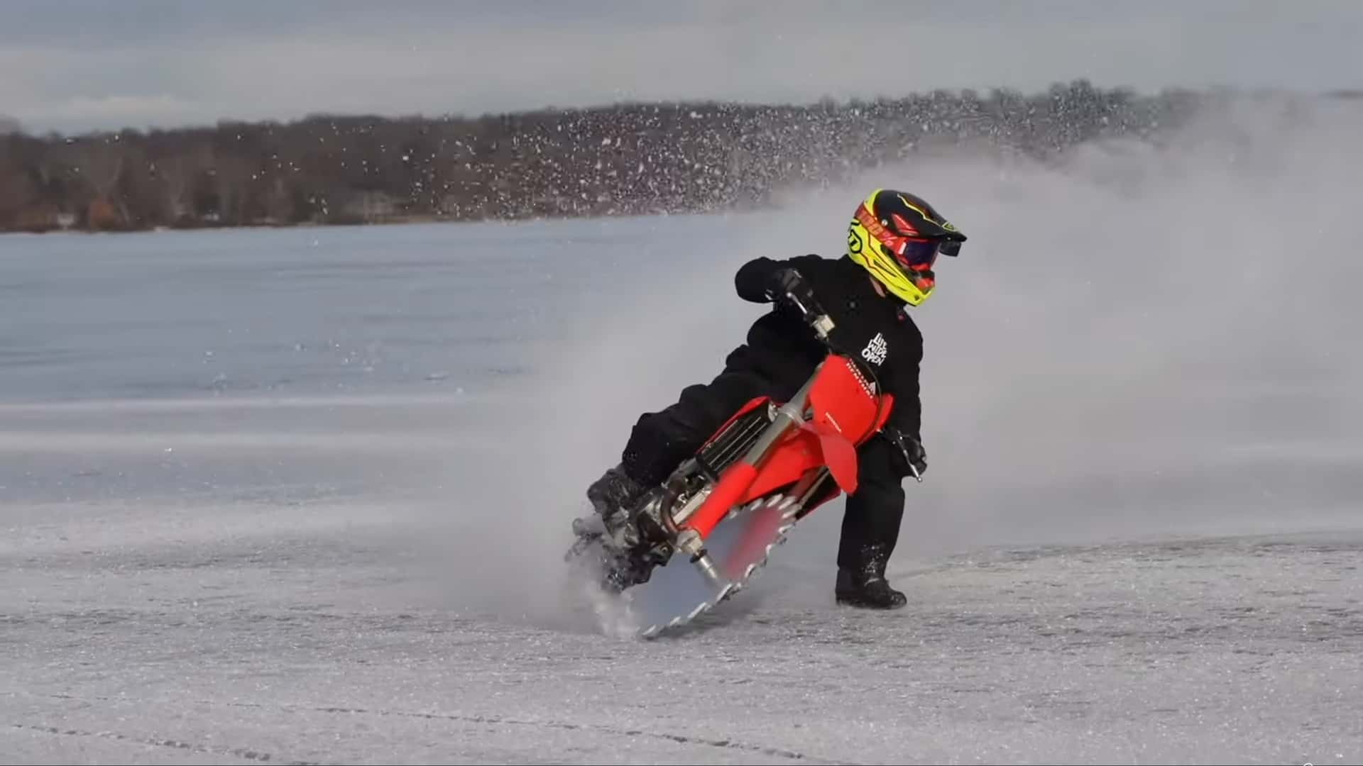 [RideApart] You Have to See What a Saw-Blade Dirt Bike Does On a Frozen ...