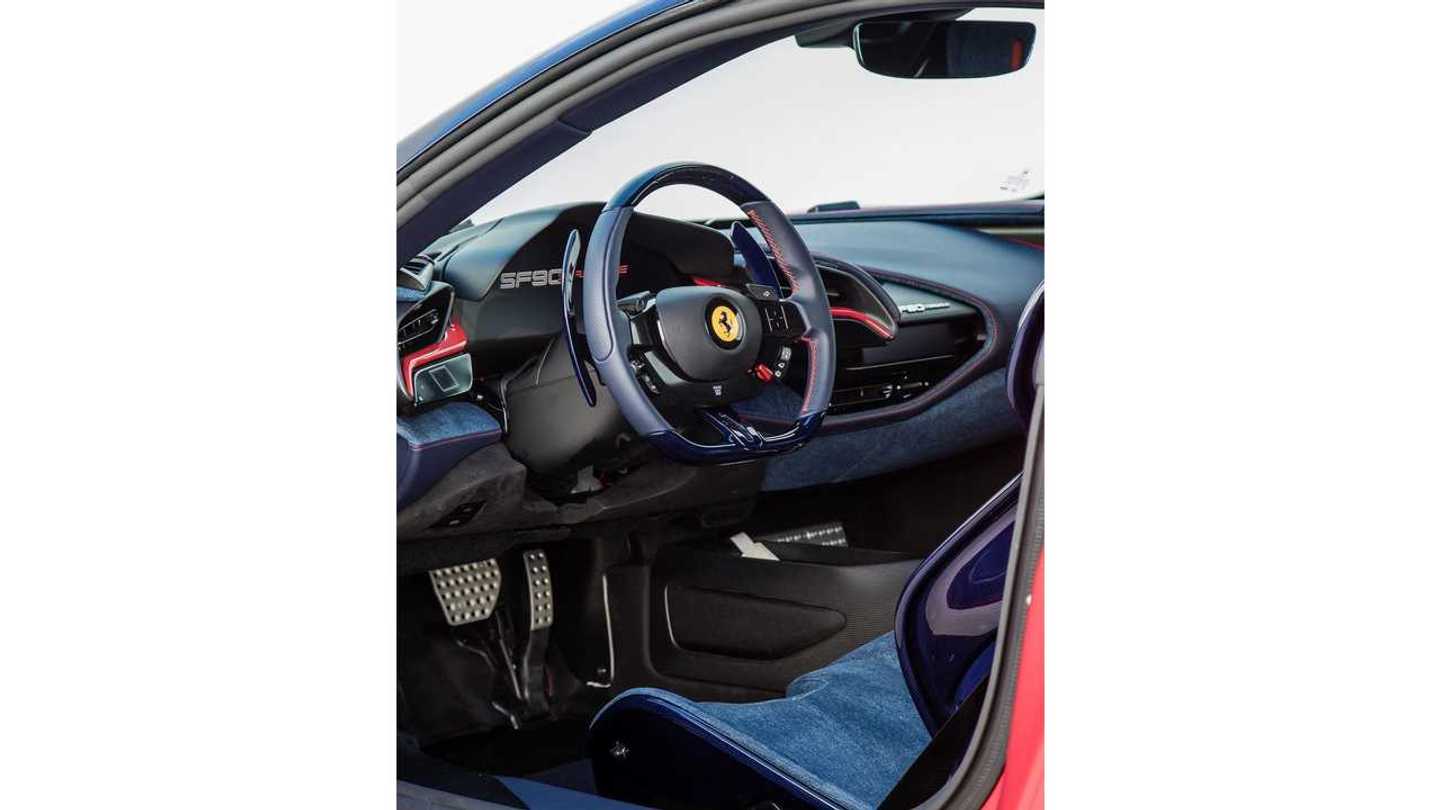 This Ferrari SF90 With A Denim Interior Laughs At Your Alcantara