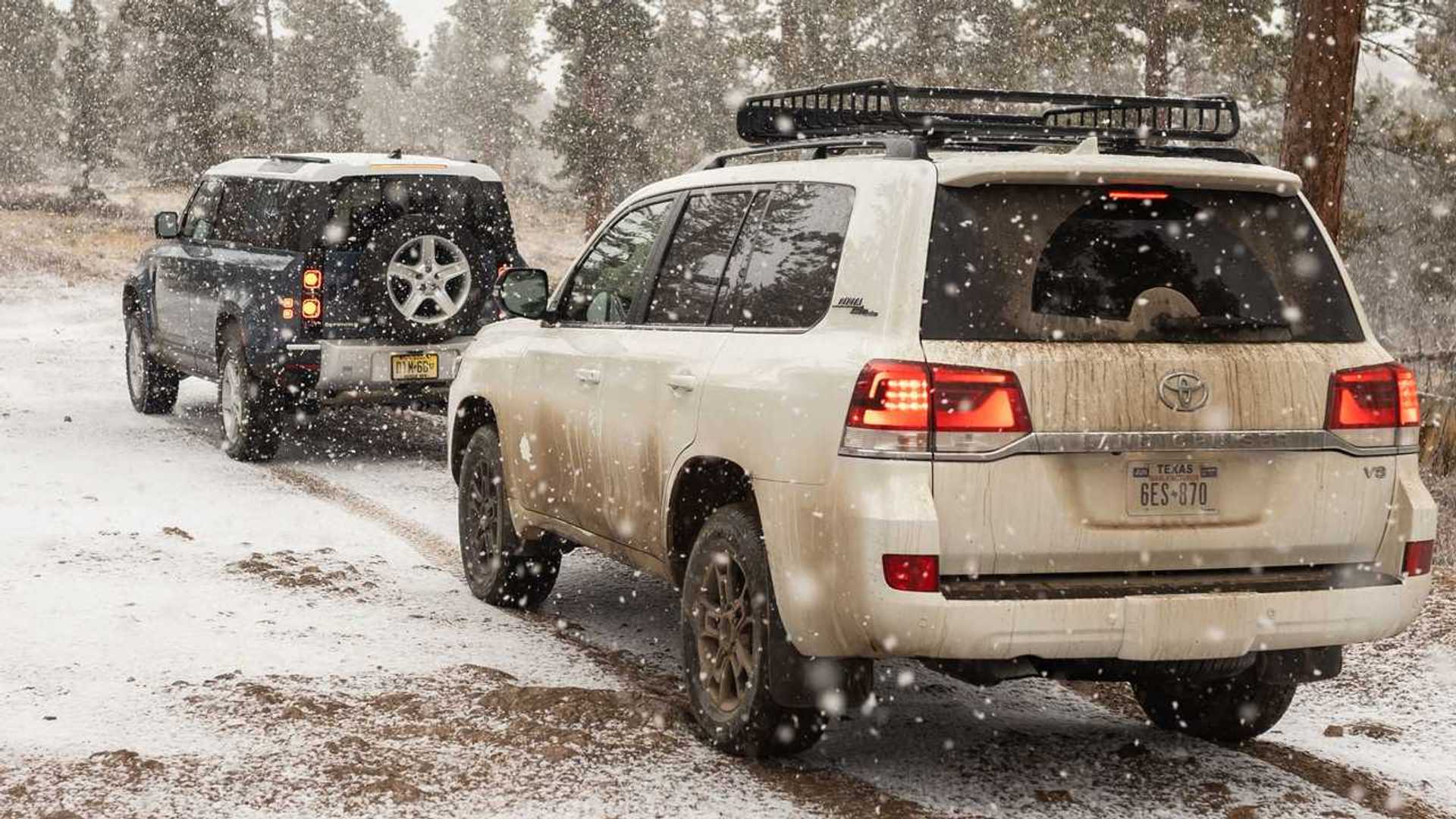 2021 Toyota Land Cruiser Vs 2021 Land Rover Defender Comparison: Real ...