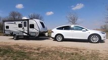 Tesla Model X With Camper: Family's First Official Towing Test