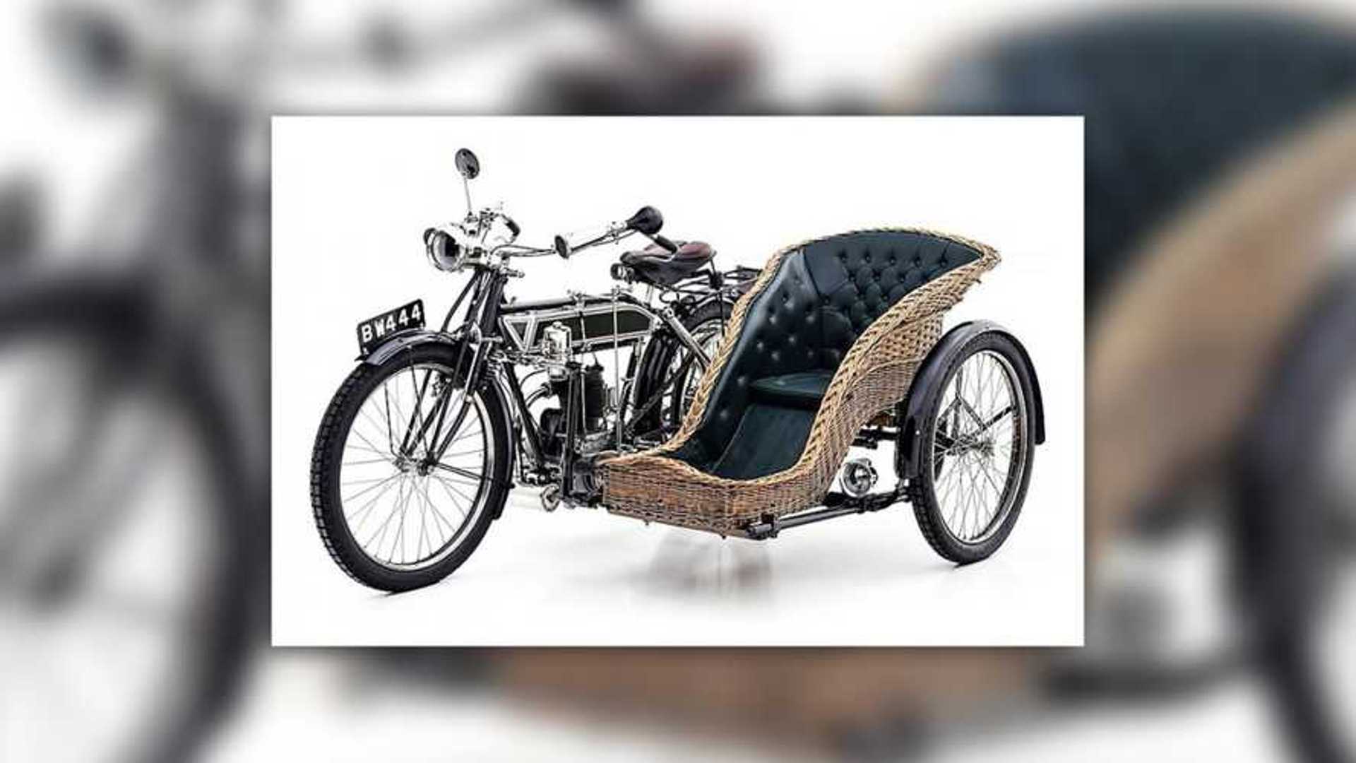 Gorgeous Antique Singer Motorcycle With Sidecar