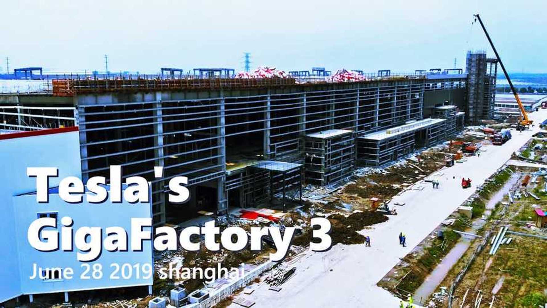 Tesla Gigafactory 3 Construction Progress June 28, 2019: Video