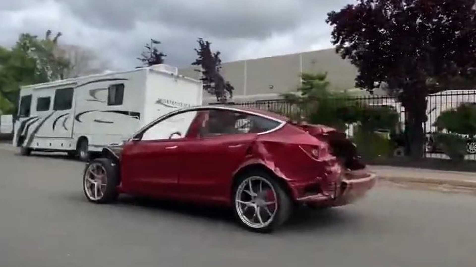 Obliterated Tesla Model 3 Sells For $15,599: It Still Supercharges