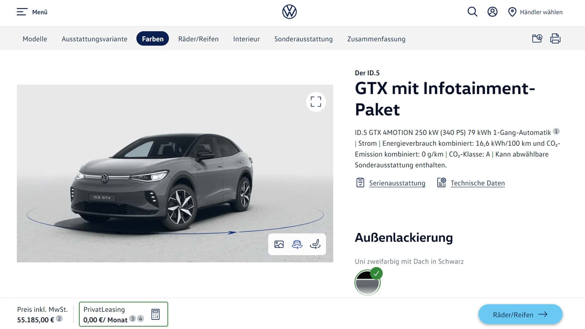 Vw Id 5 Gtx Konfigurator