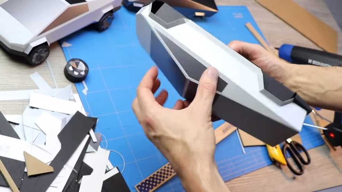 Artist Creates Perfect Tesla Cybertruck Paper Clone: You Can Do It Too
