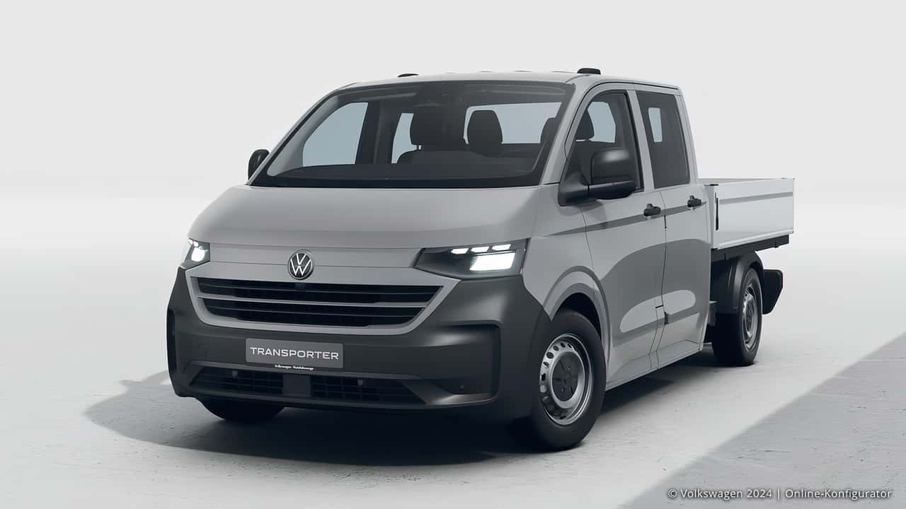 VW T7 Transporter Pritschenwagen: So sieht die Doppelkabine aus