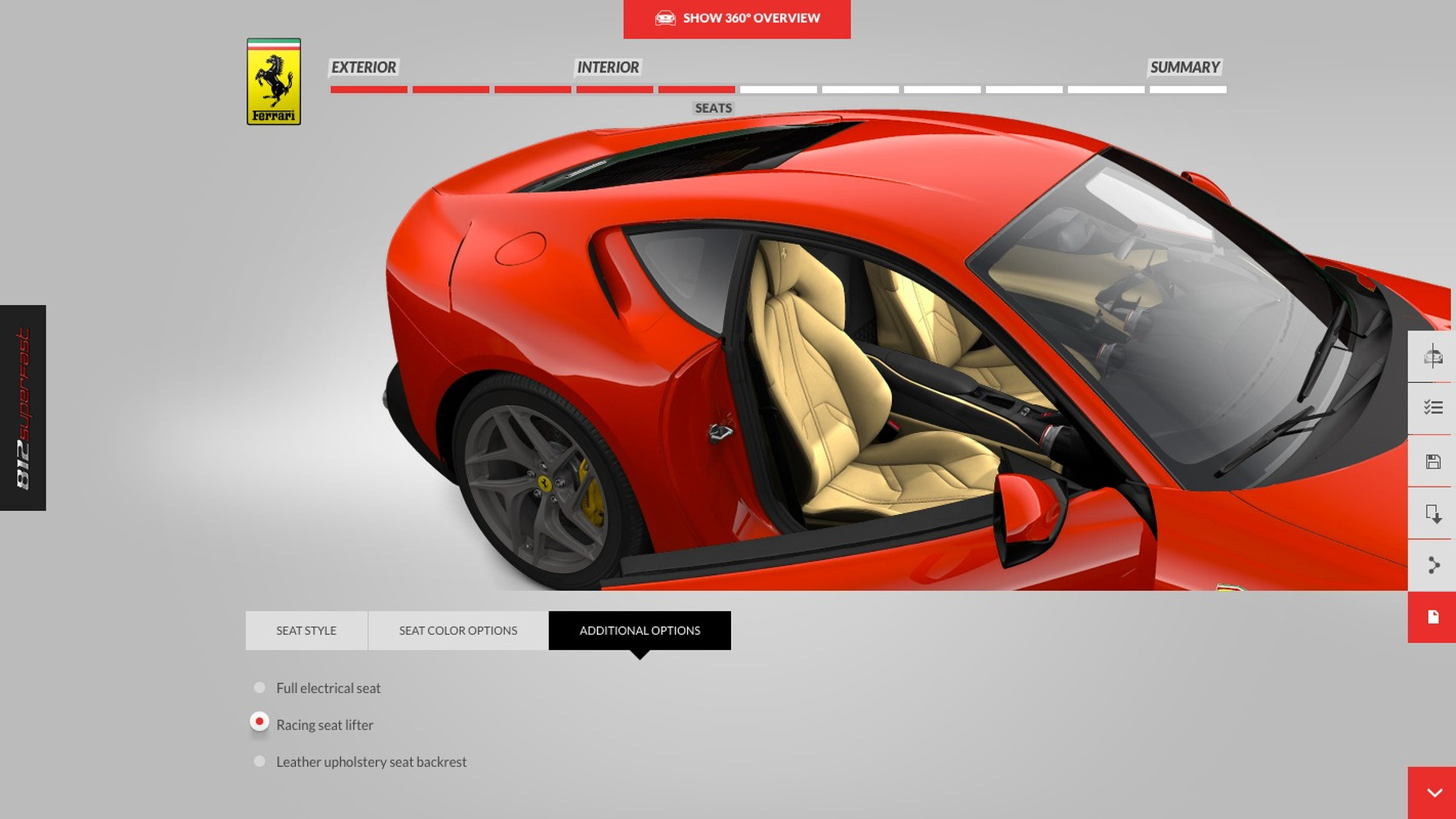 Configurez la Ferrari 812 Superfast de vos rêves