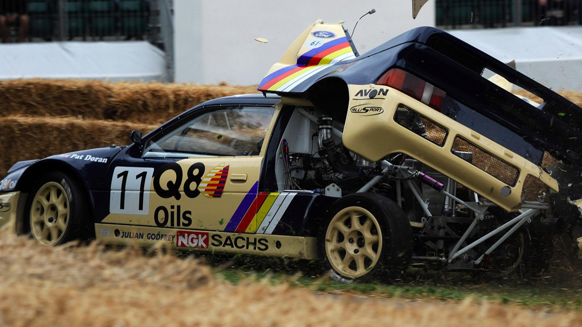 Goodwood 2017 - Une Ford RS200 Evo 2 part dans la paille