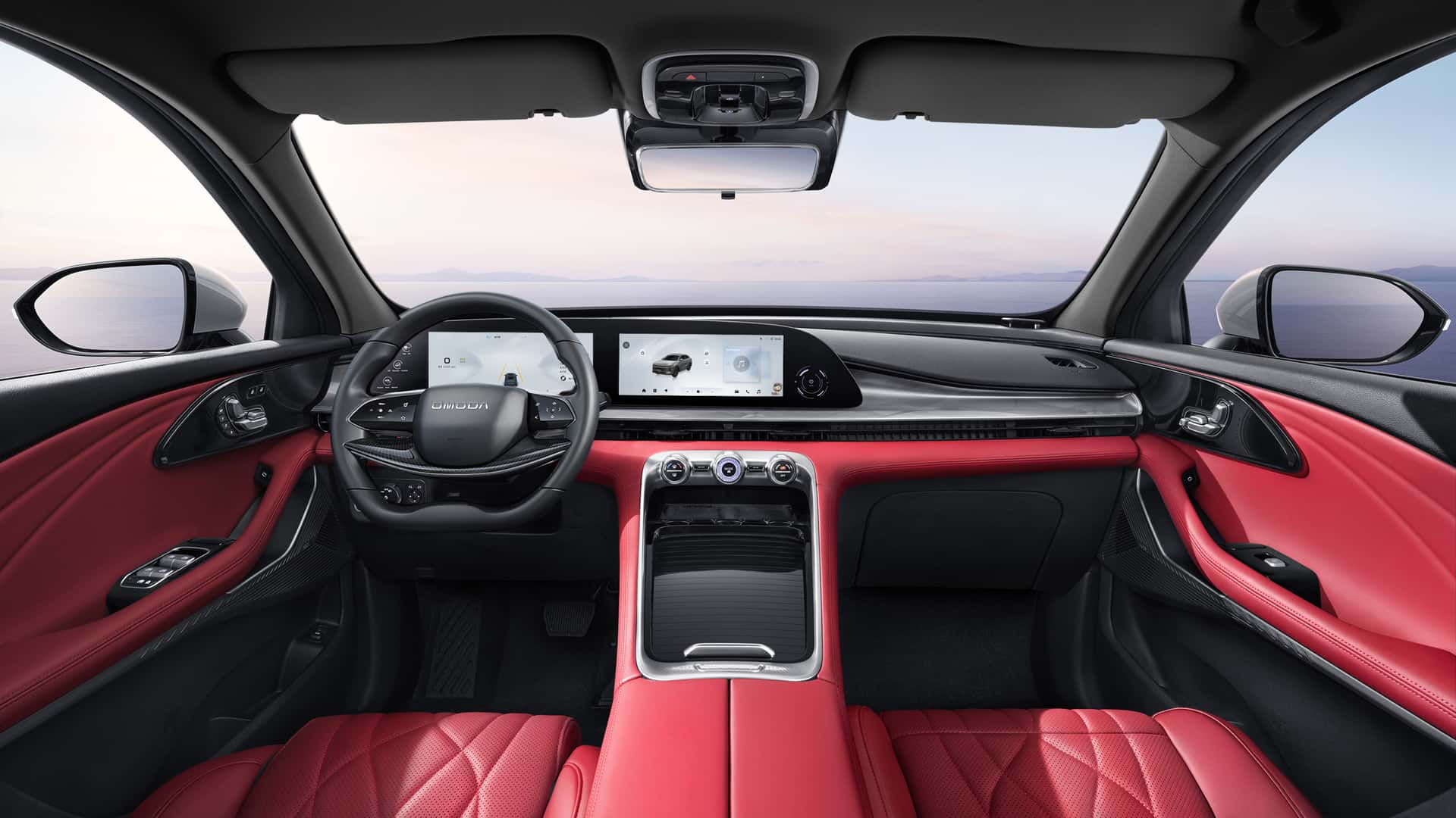 Omoda 9 2025: interior y maletero del SUV híbrido enchufable