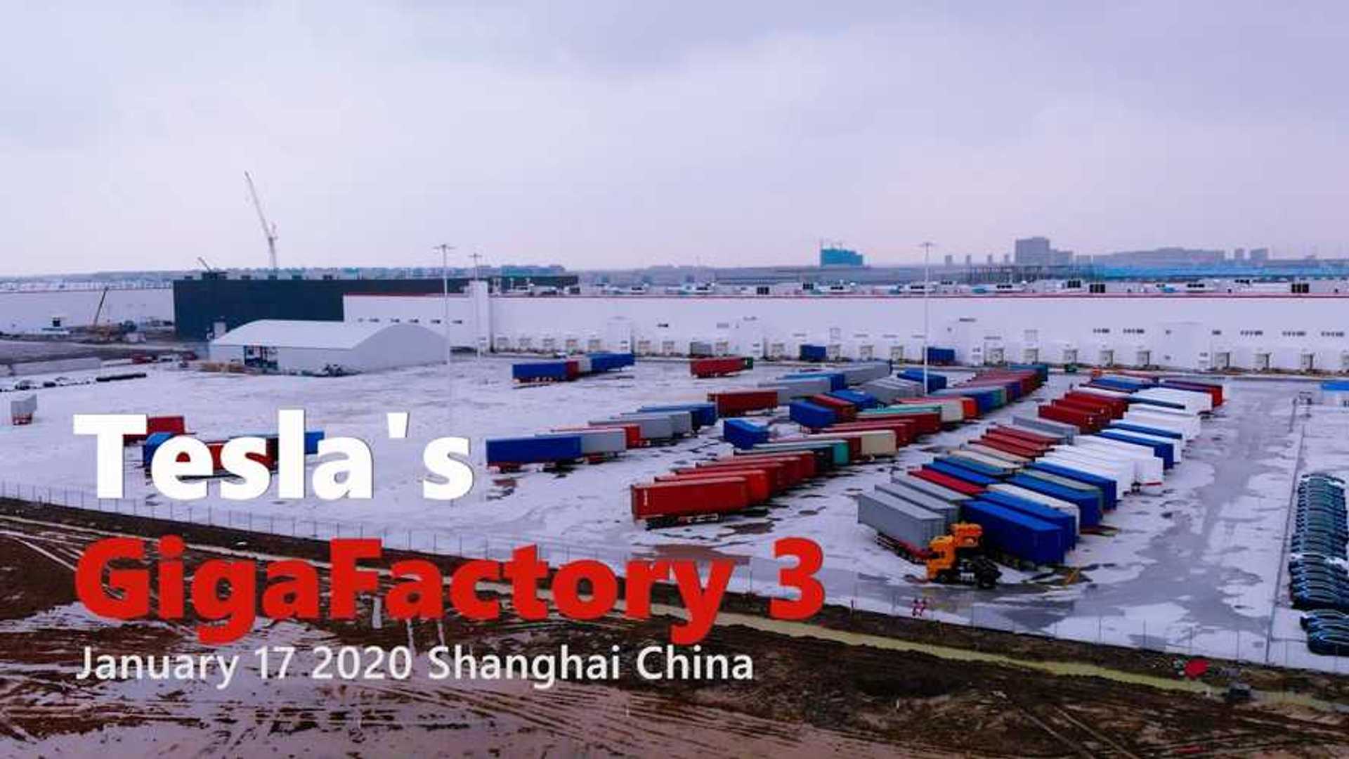 Tesla Gigafactory 3 Construction Progress January 17, 2020: Video