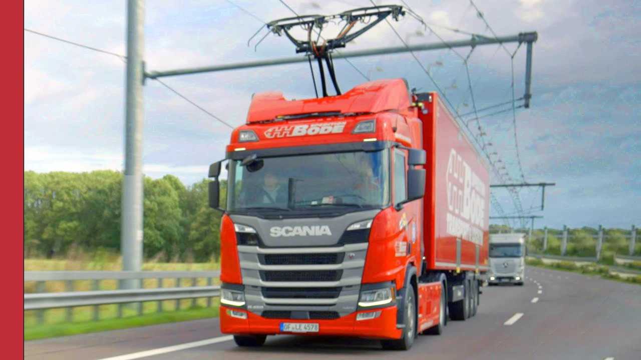 Ride Along In An Electric Truck Powered By Overhead Cables