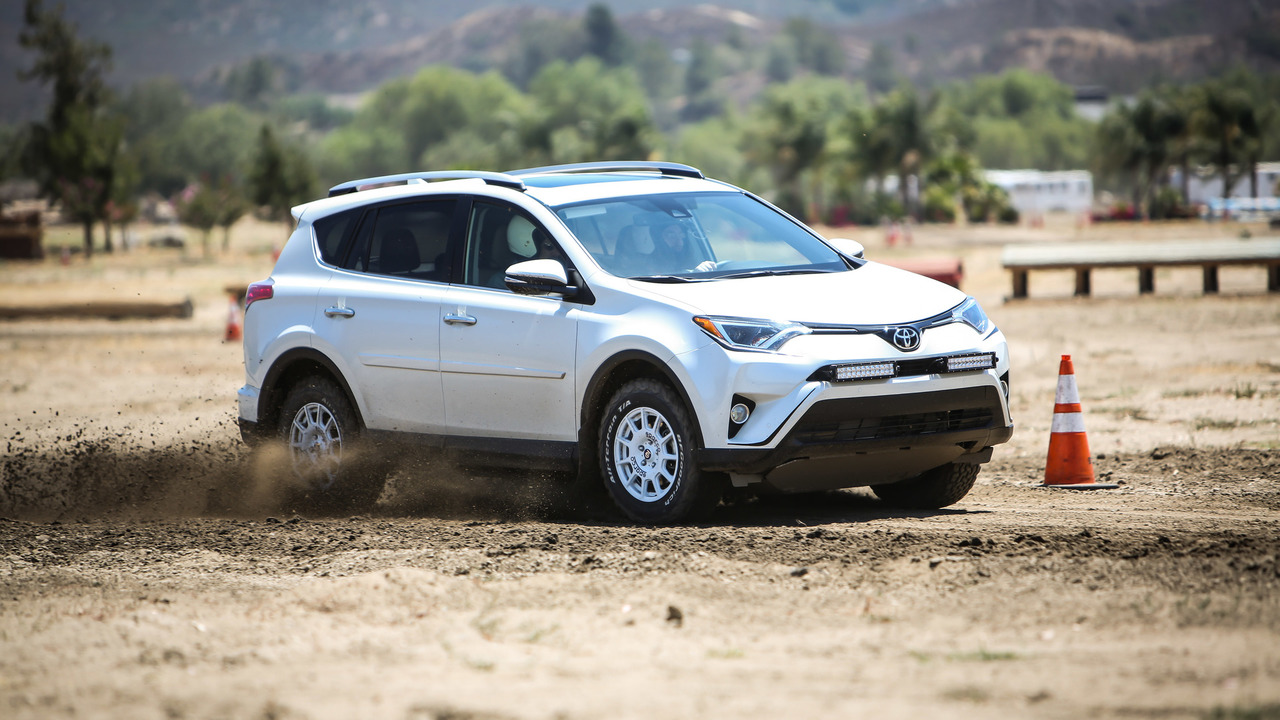Getting dirty and sideways in a pair of rally-ready Toyota RAV4s