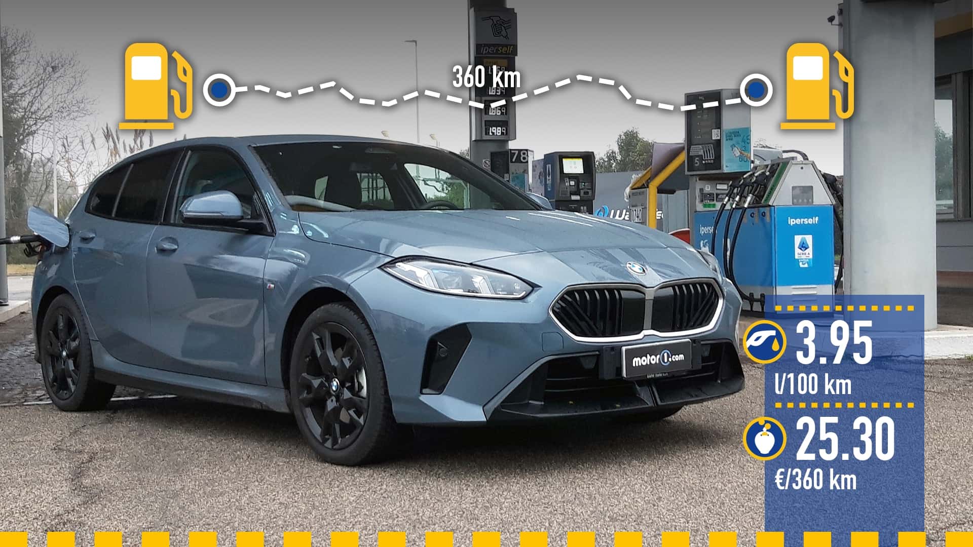 BMW Serie 1 diesel (2025), la prova dei consumi reali