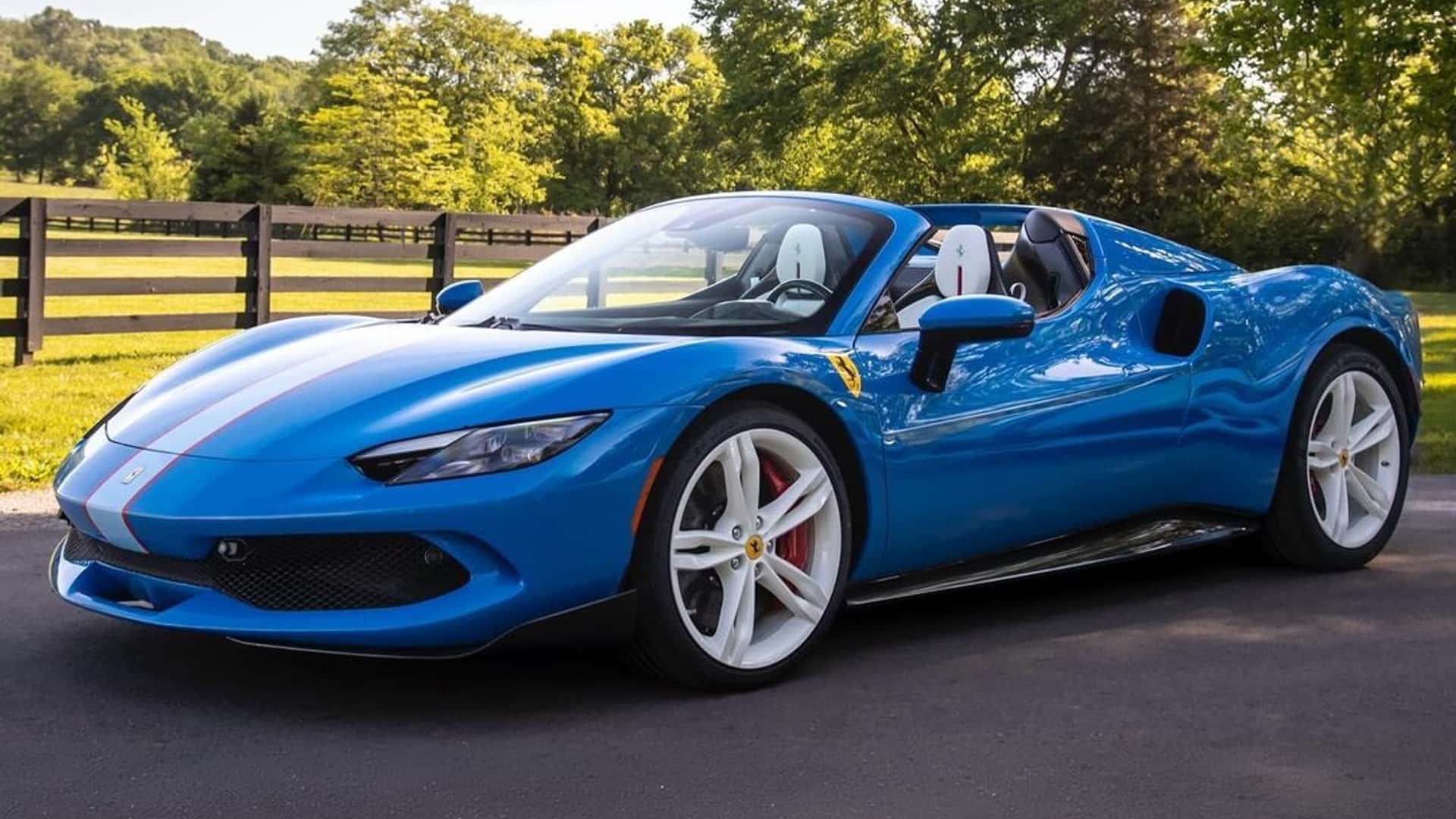 Carro Ferrari Azul O ÚNICO FERRARI LaFERRARI AZUL COM INTERIOR BEGE