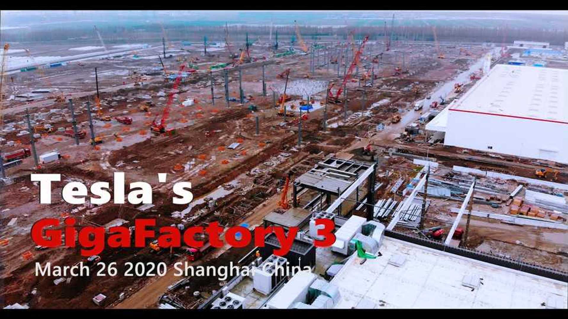 Tesla Gigafactory 3 Construction Progress March 26, 2020: Video