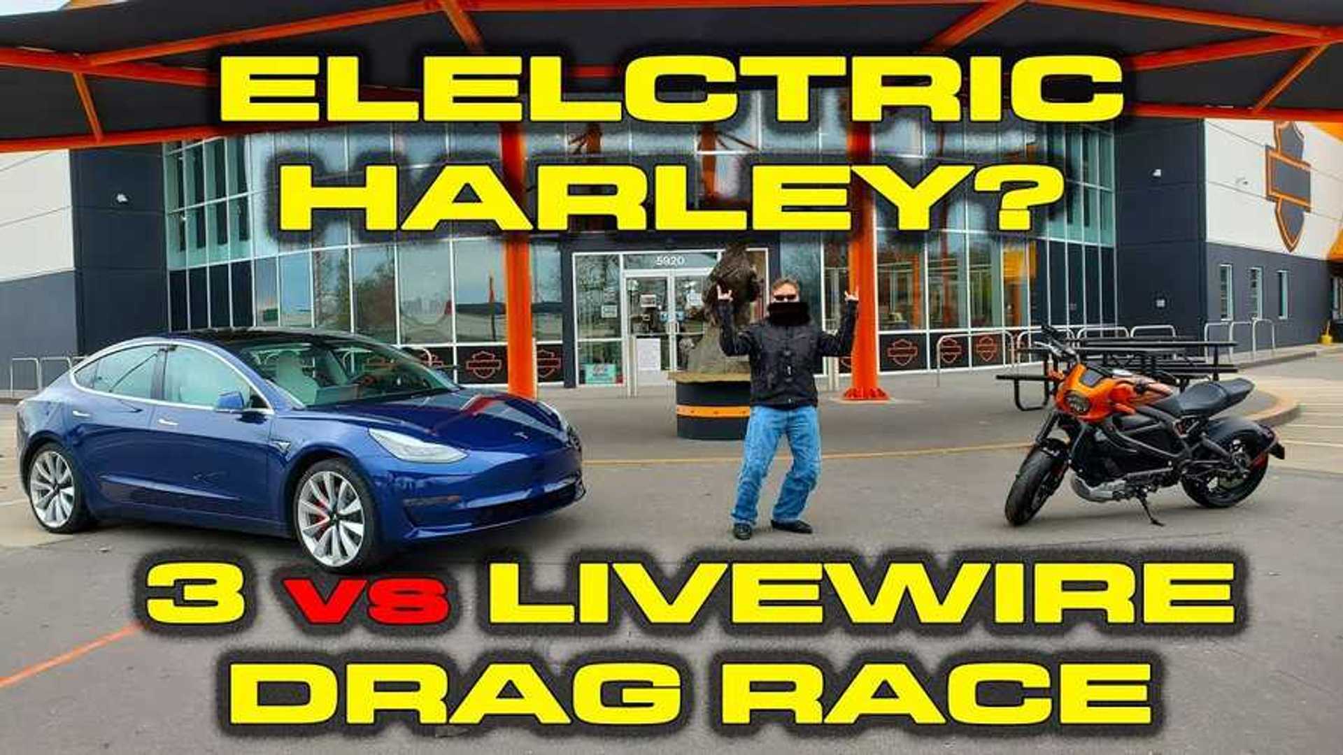Watch Tesla Model 3 Performance Get Beat Twice By Harley-Davidson Livewire
