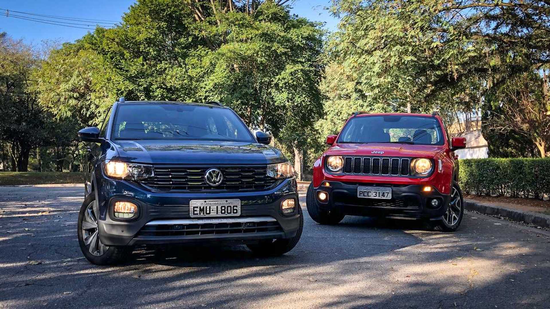 Comparativo: VW T-Cross vs. Jeep Renegade - Prova do líder